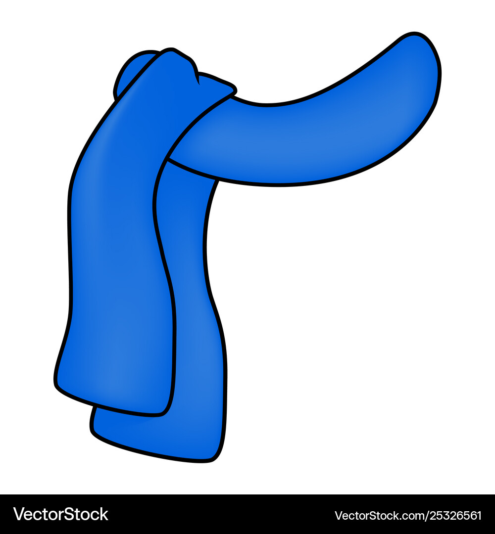 Blue scarf icon winter wool symbol design Vector Image