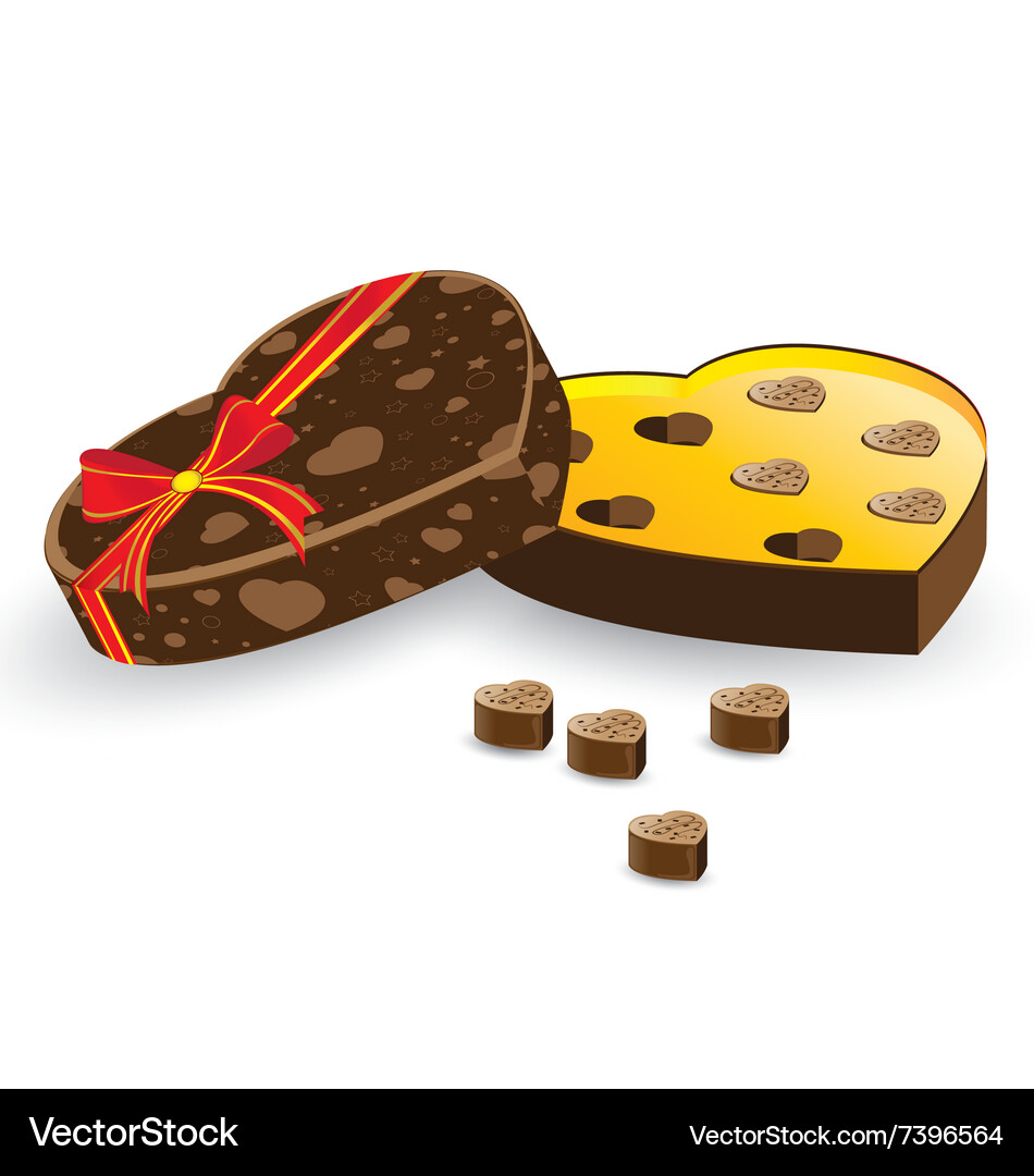 Heart box and gift box isolated on white Vector Image