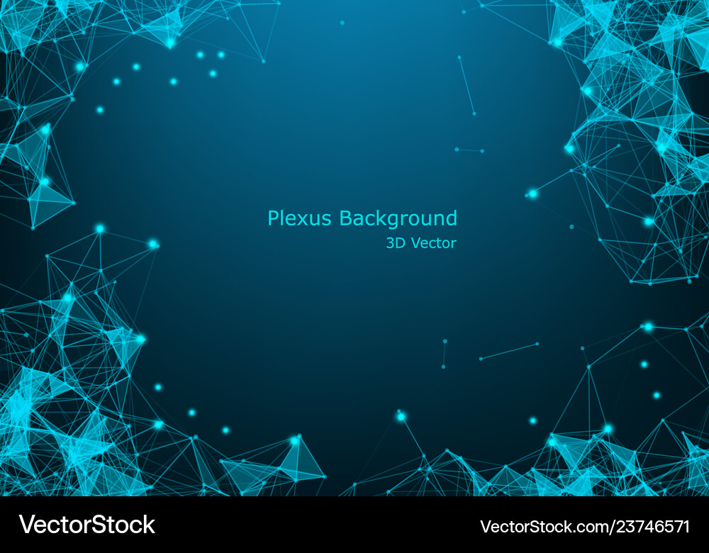 Connection science background modern polygonal Vector Image