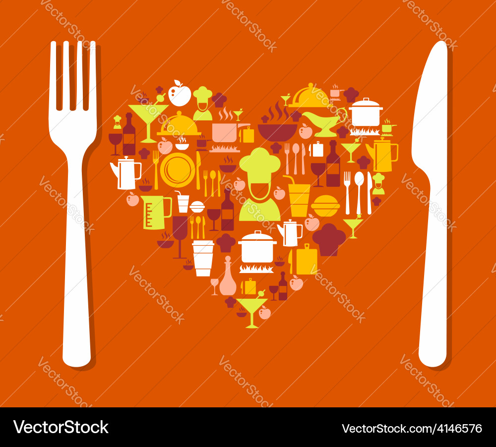 Love food Royalty Free Vector Image - VectorStock
