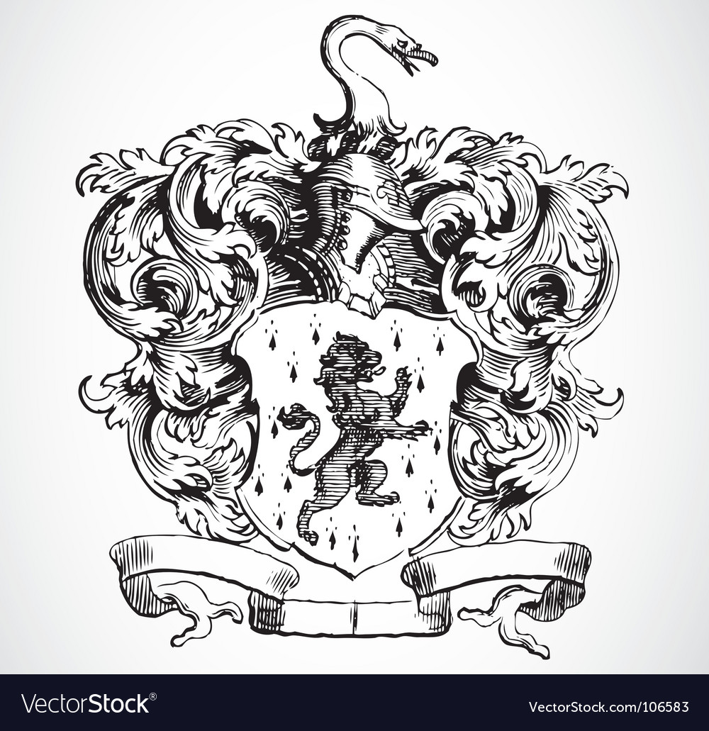 Lion shield Royalty Free Vector Image - VectorStock