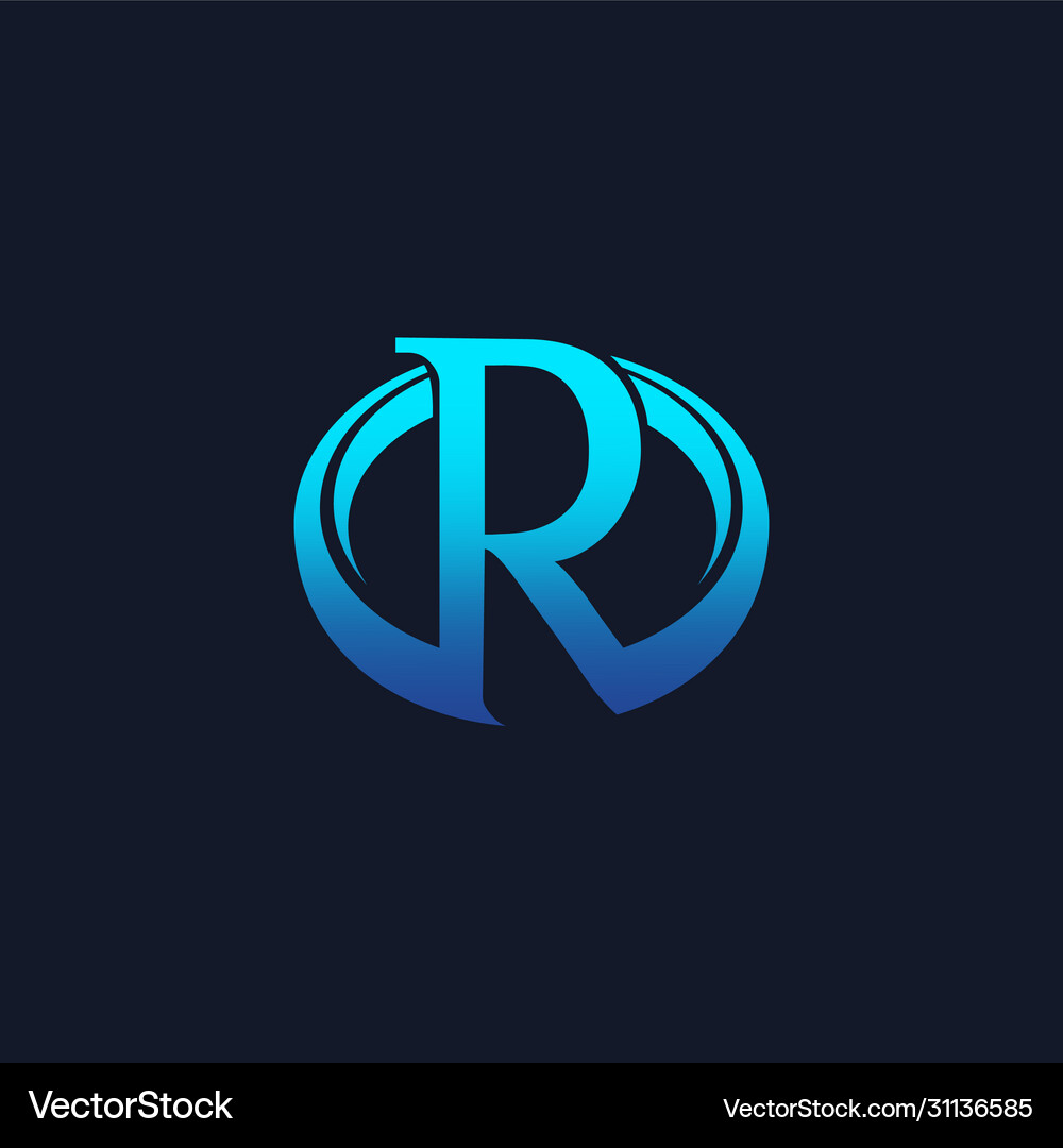 Letter a oval circle logo design concept template Vector Image