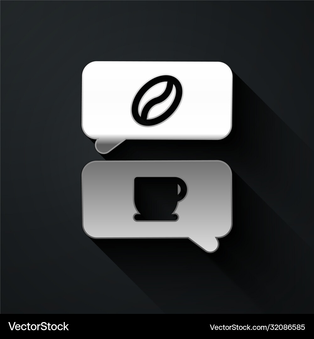 Silver coffee and conversation icon isolated Vector Image
