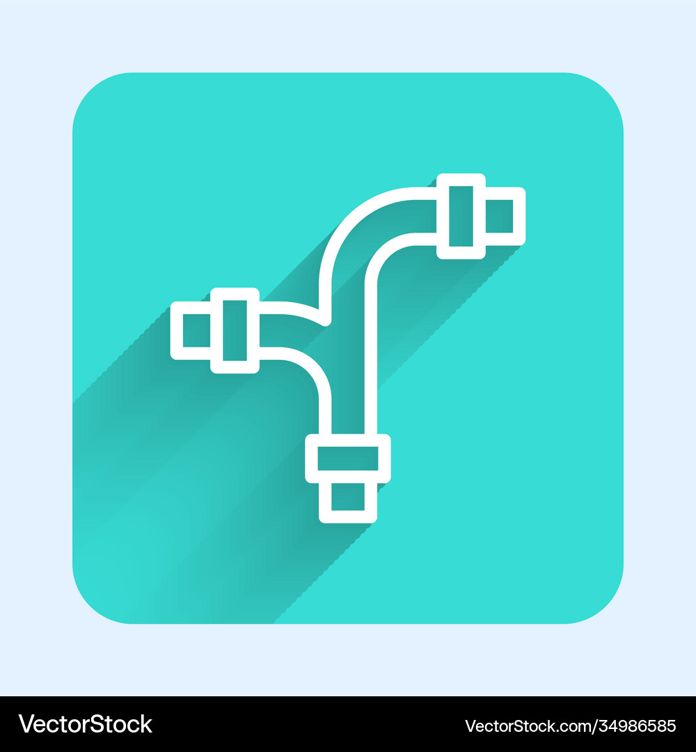 White line industry metallic pipe icon isolated Vector Image