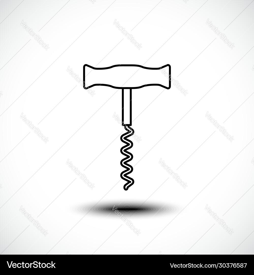 Cork screw line icon Royalty Free Vector Image