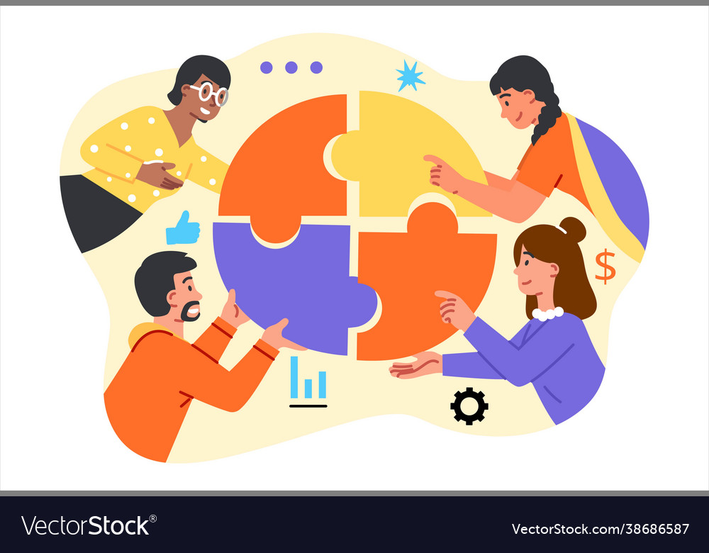 Effective teamwork concept Royalty Free Vector Image