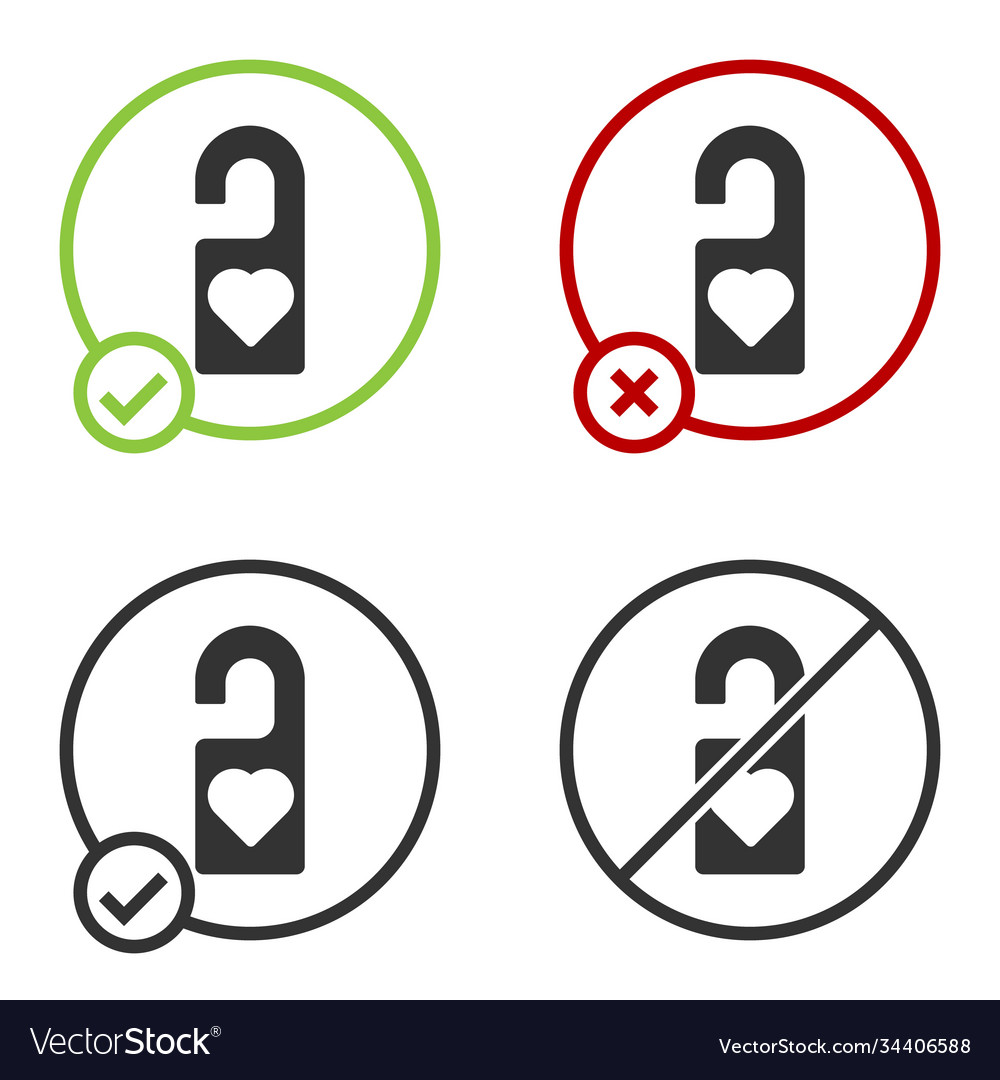 Black Please Do Not Disturb With Heart Icon Vector Image