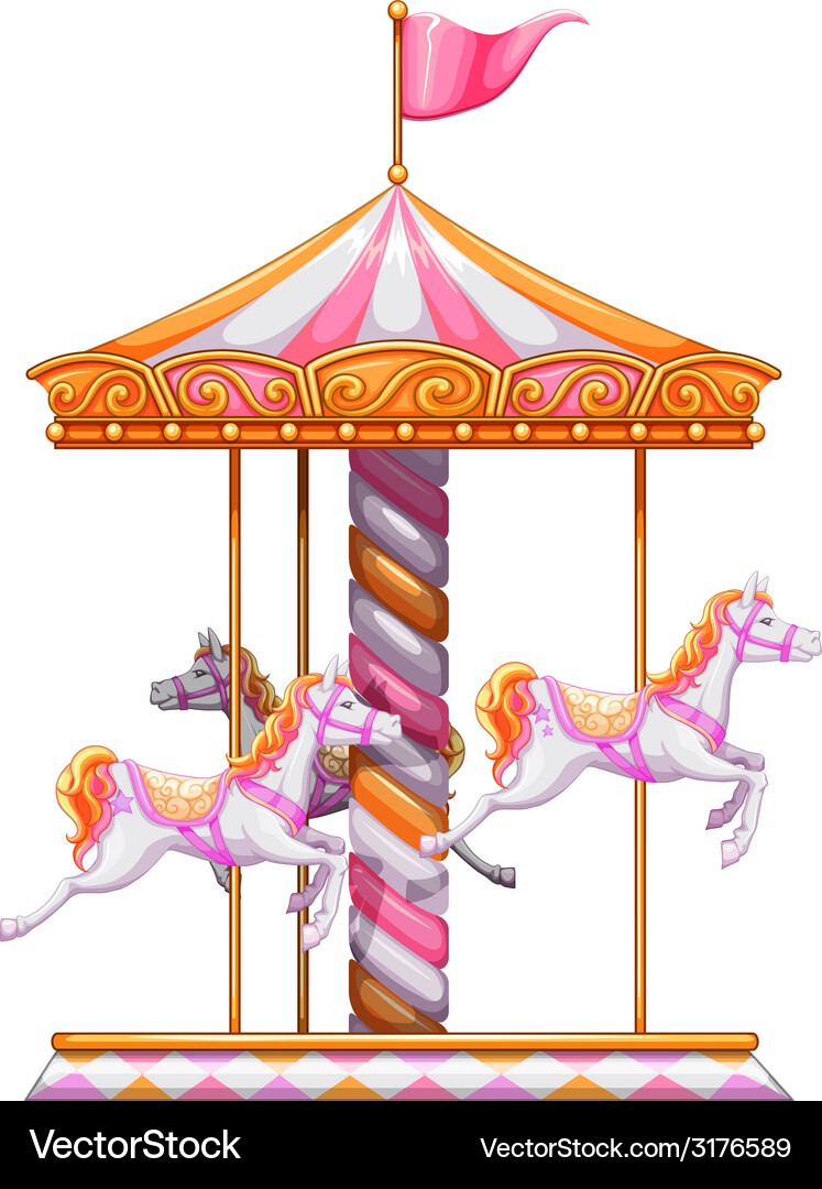 A colourful merry-go-round Royalty Free Vector Image