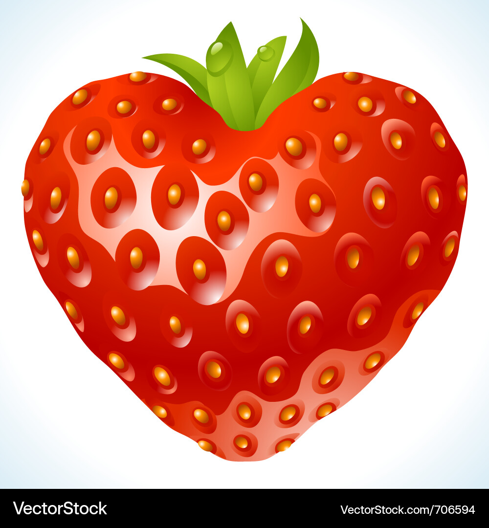 Strawberry heart Royalty Free Vector Image - VectorStock