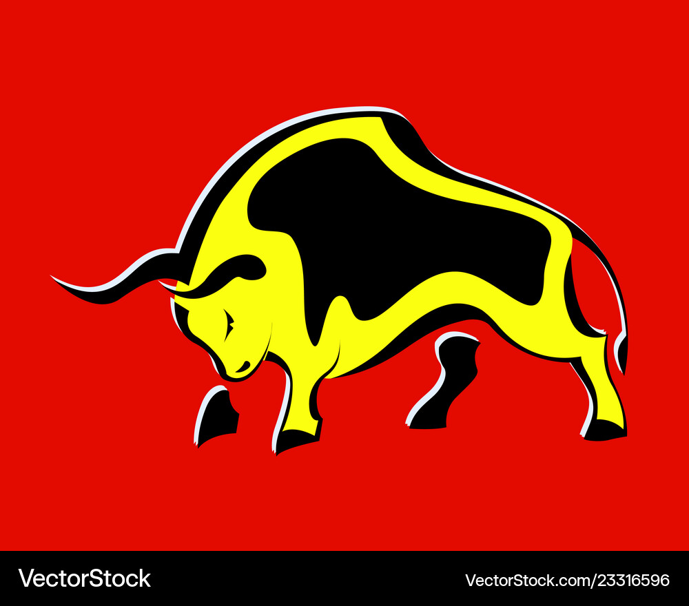 Bull icon ox attack color graphic Royalty Free Vector Image