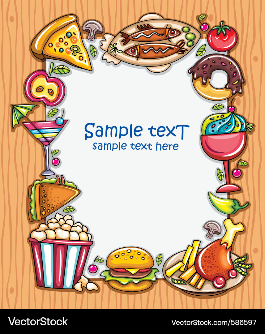 Food frame Royalty Free Vector Image - VectorStock