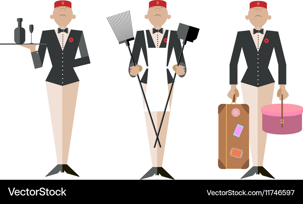 Funny Cartoon Servant Royalty Free Vector Image