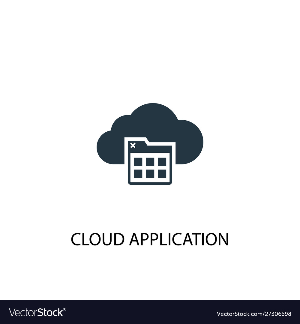 Cloud application icon simple element Royalty Free Vector