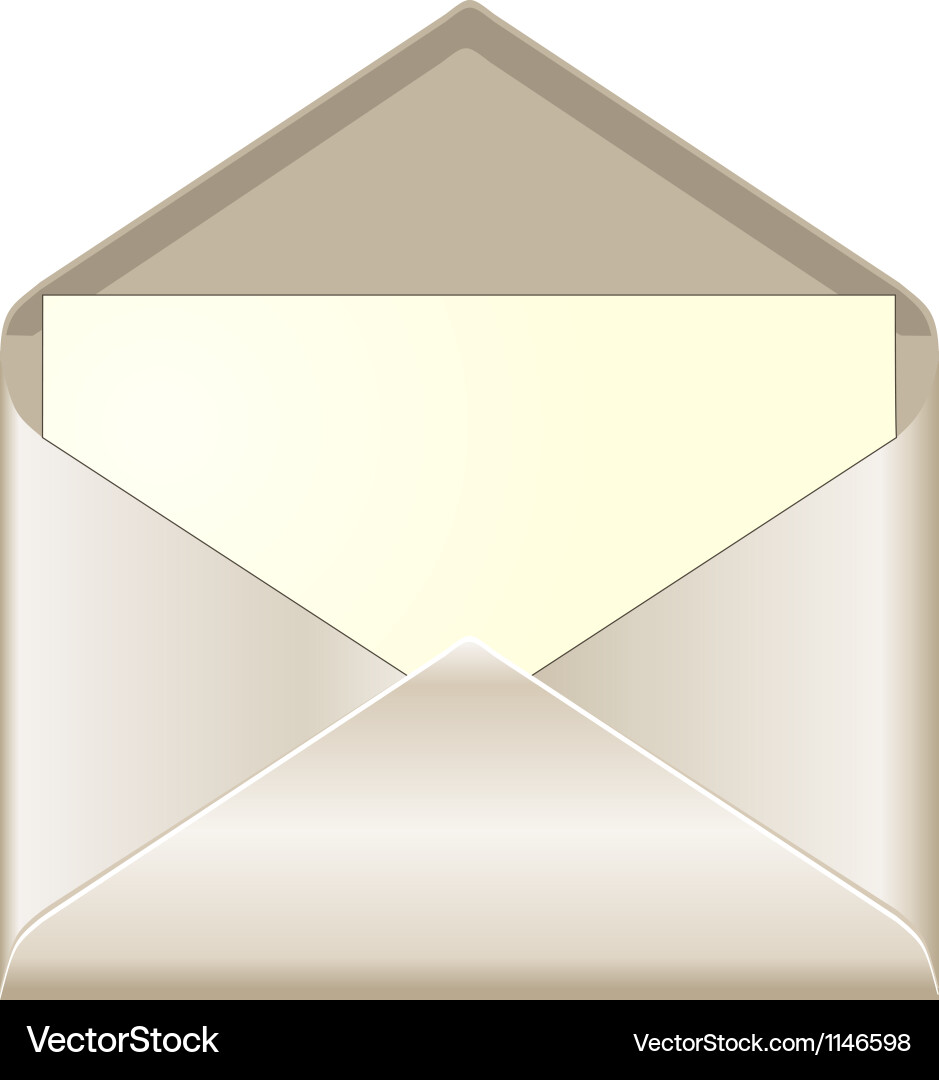 Open envelope with card Royalty Free Vector Image