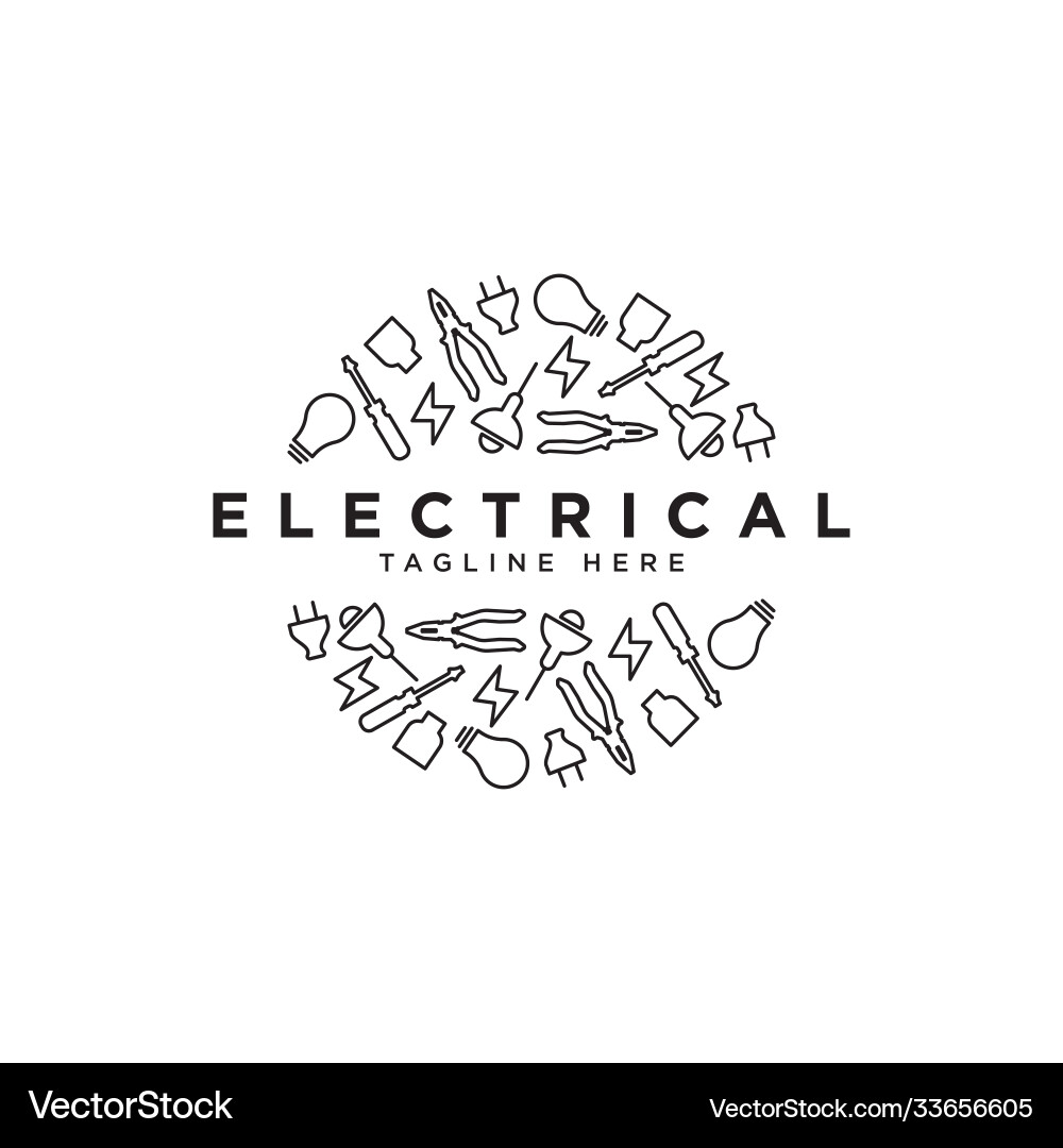 Electrical tool symbol logo design template Vector Image