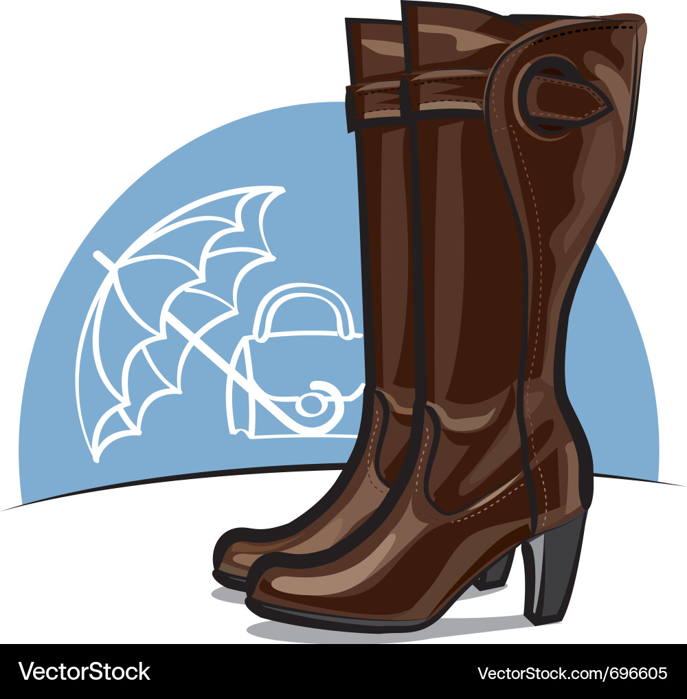 Female boots Royalty Free Vector Image - VectorStock