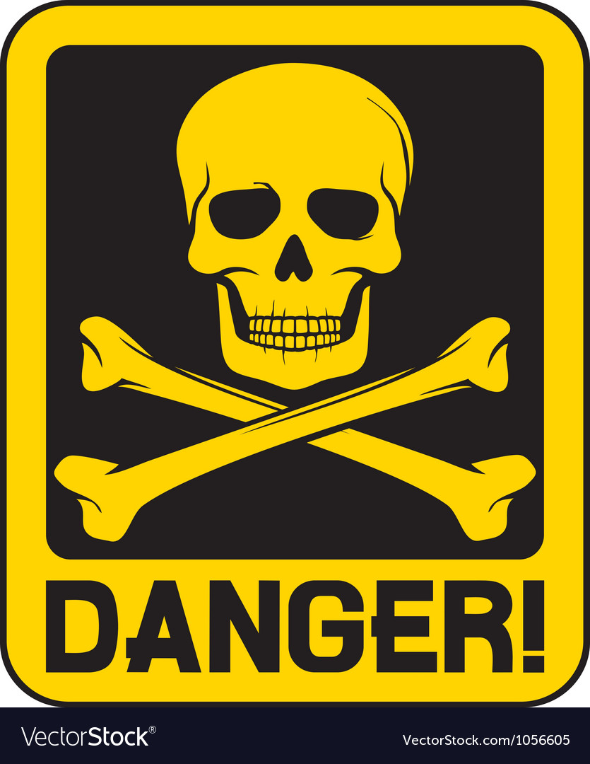 Skull danger sign Royalty Free Vector Image - VectorStock Skull danger sign Royalty Free Vector Image - VectorStock