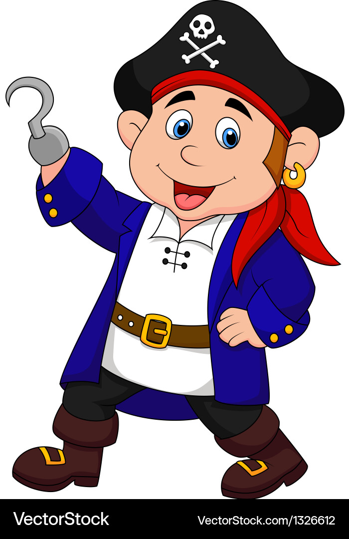 Cute pirate kid cartoon Royalty Free Vector Image