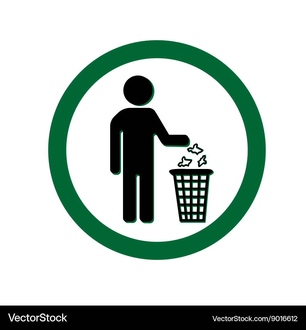 Keep clean icon do not litter sign Royalty Free Vector Image