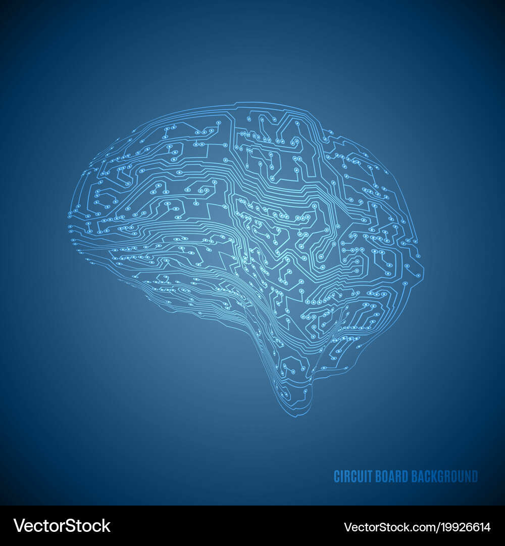 Circuit board brain Royalty Free Vector Image - VectorStock