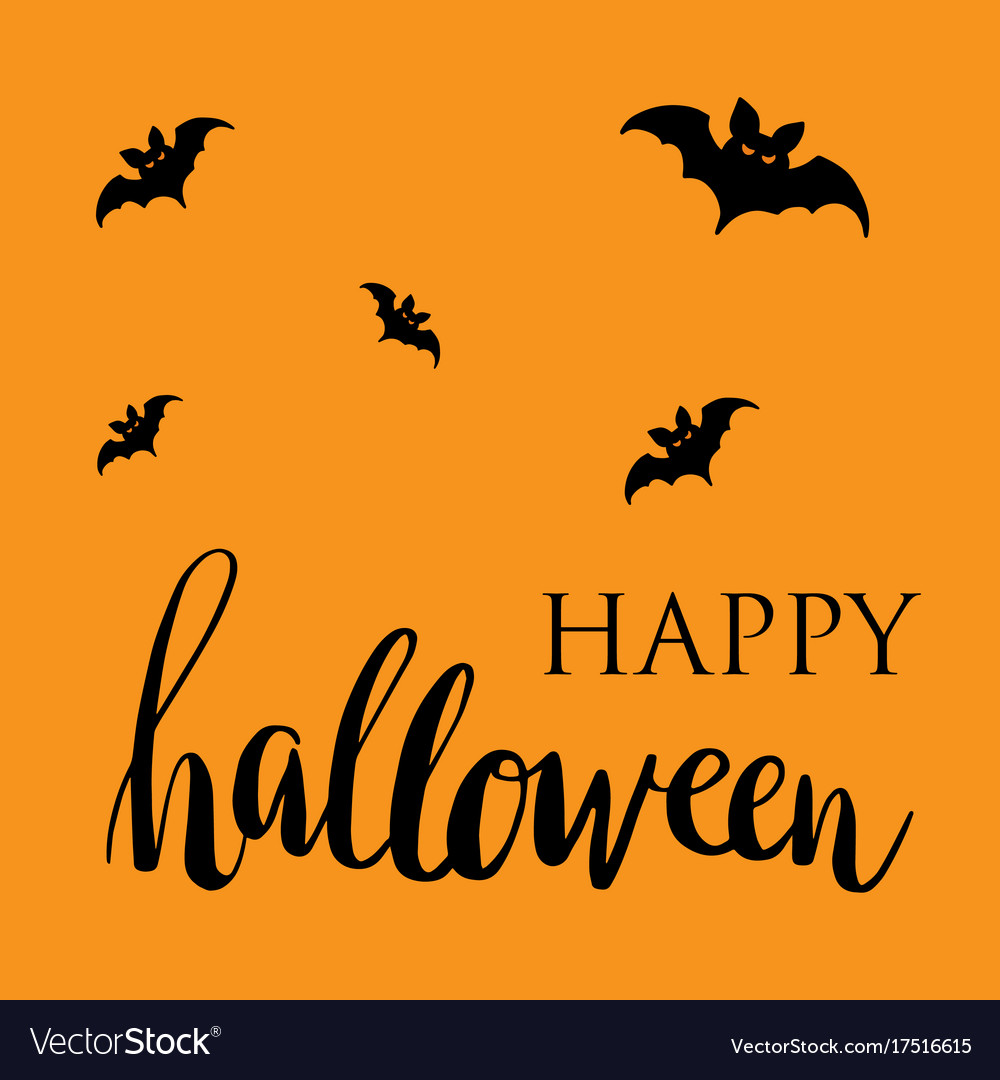 Happy halloween card flat design Royalty Free Vector Image