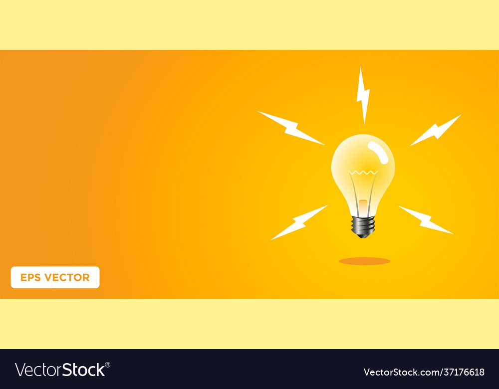 3d realistic style floating light bulb Royalty Free Vector