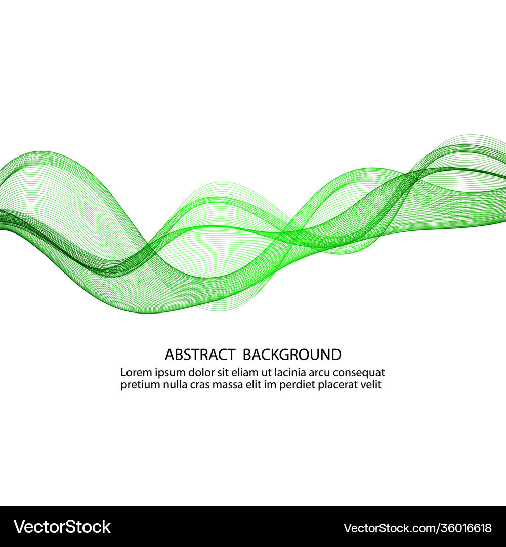 Stylish green horizontal wave abstract smoky wave Vector Image