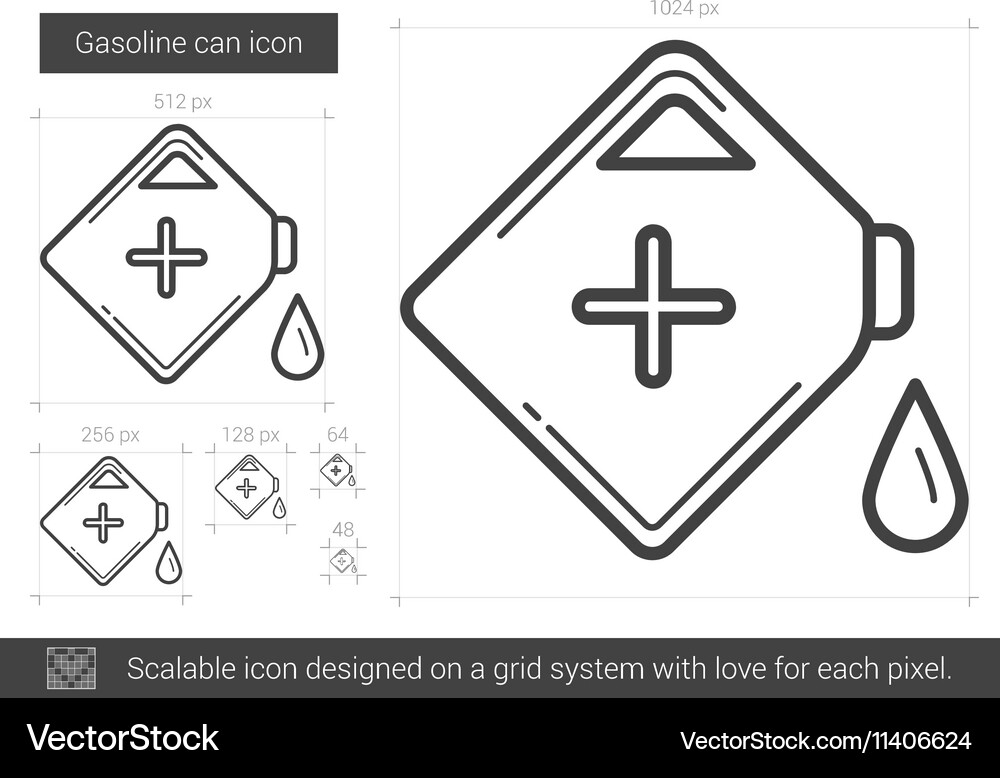 Gasoline can line icon Royalty Free Vector Image