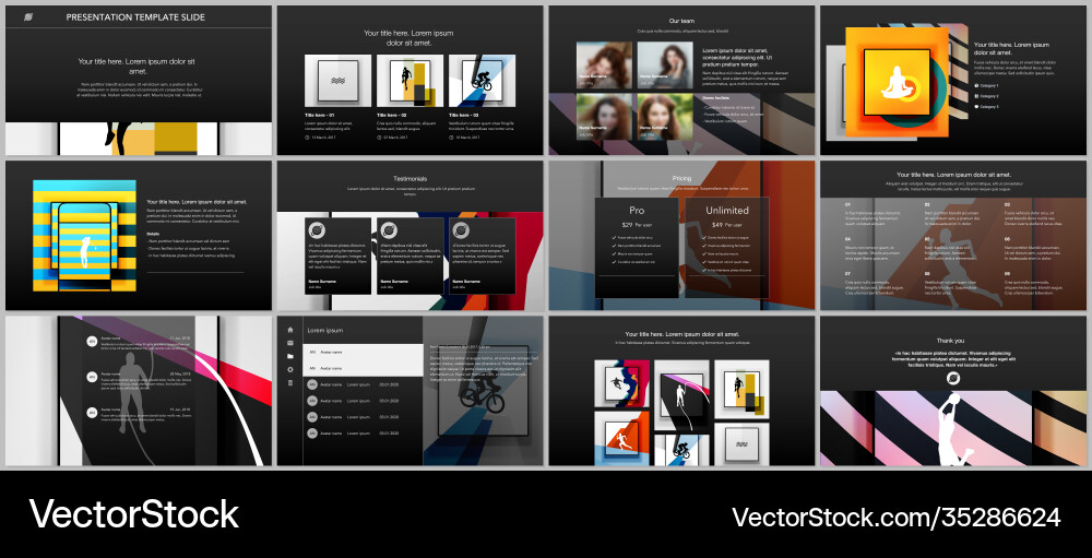 Templates for website design presentations Vector Image