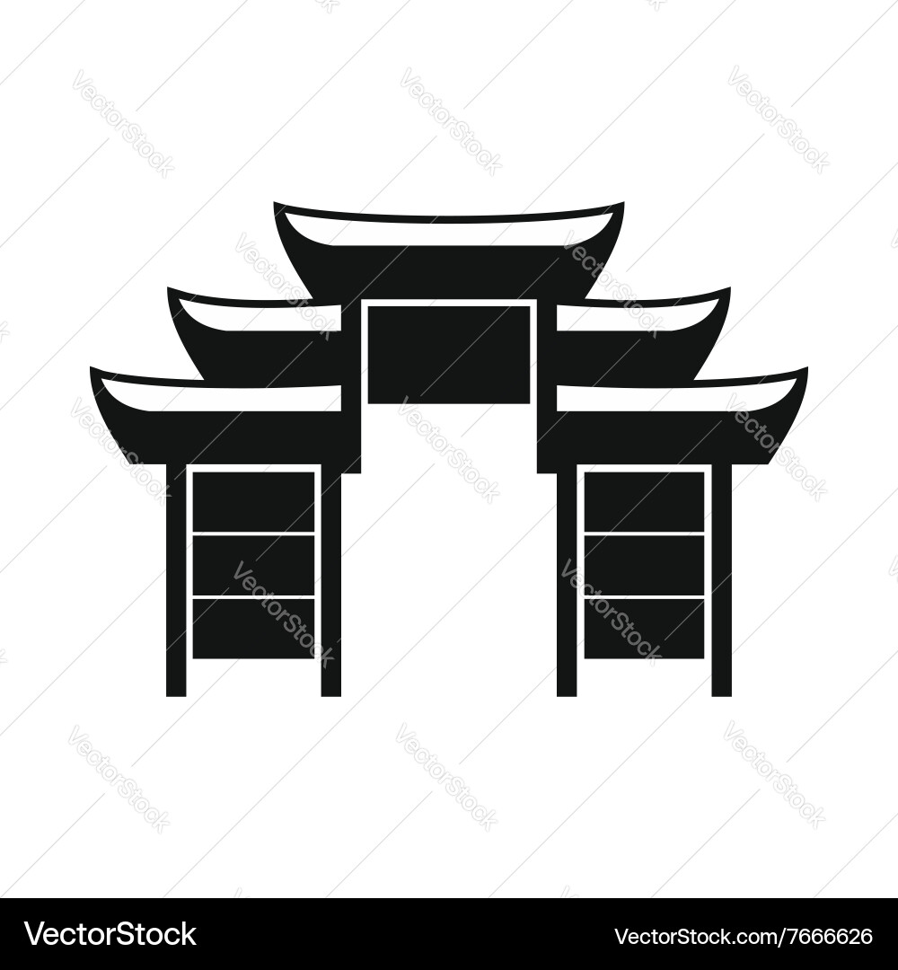 Chinese temple icon simple style Royalty Free Vector Image