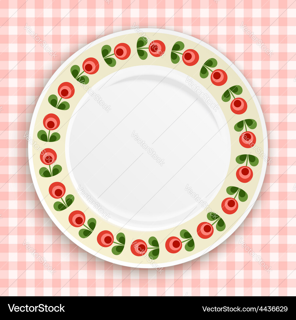 Decorative plate top view Royalty Free Vector Image