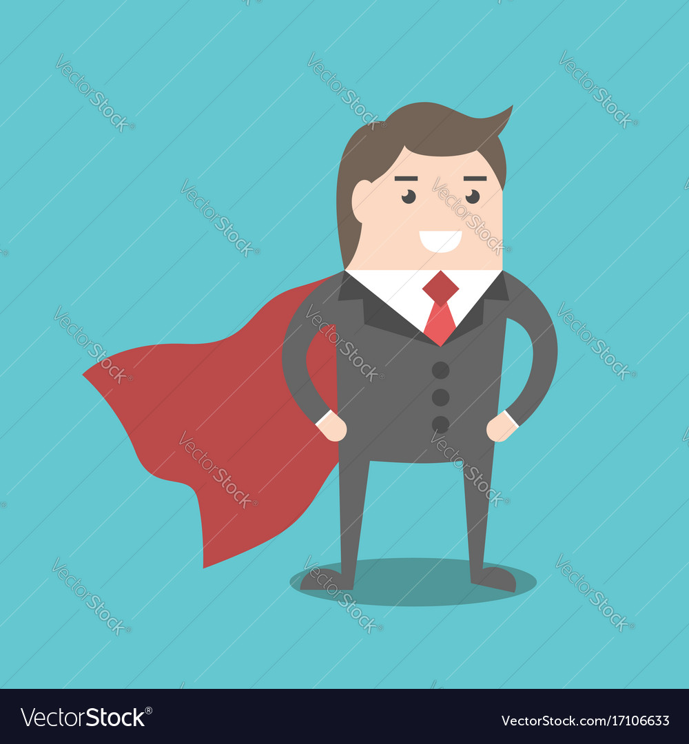 Super businessman hero Royalty Free Vector Image