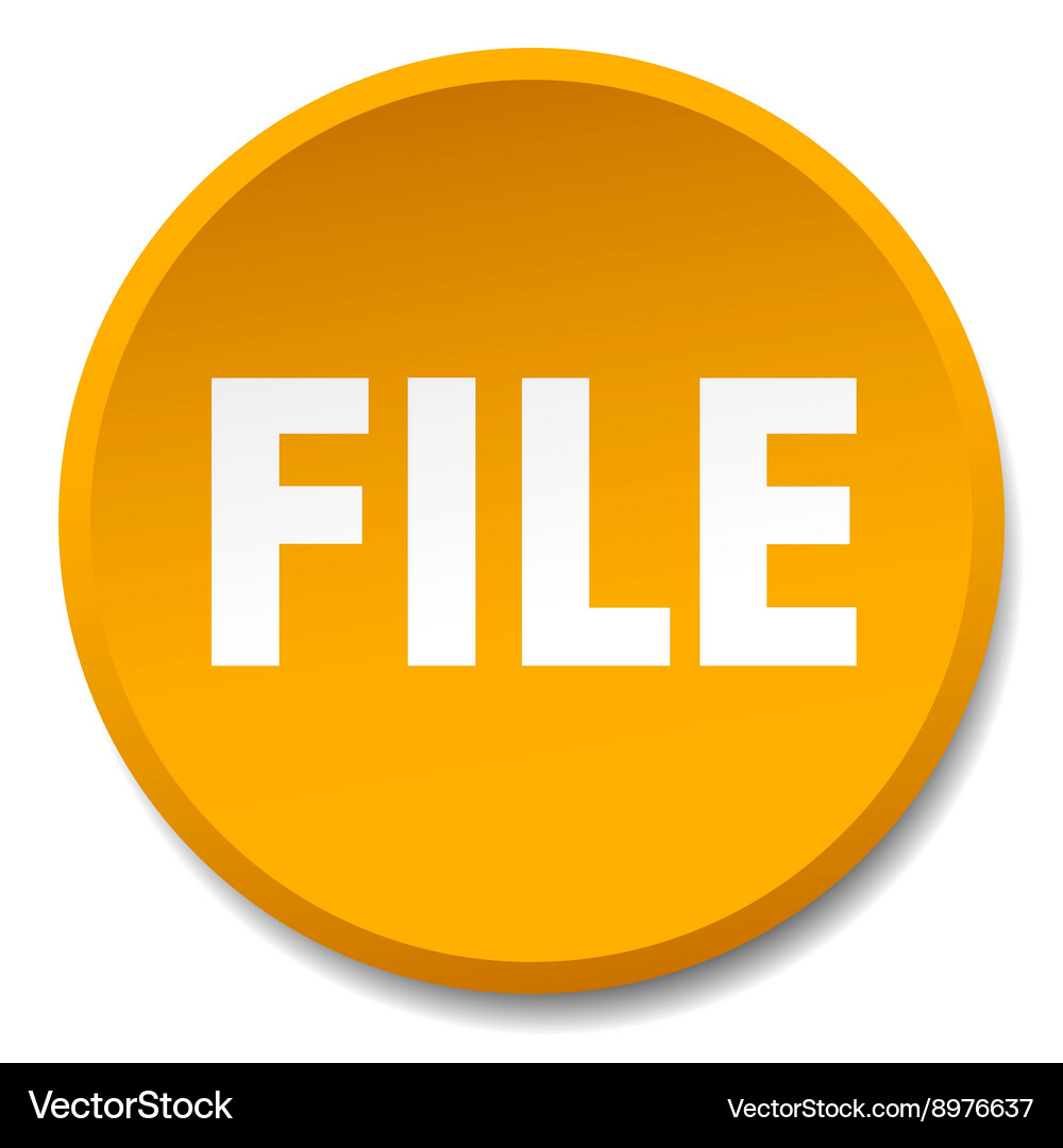 File orange round flat isolated push button Vector Image