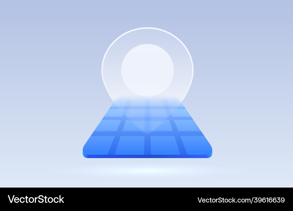 Glass location map transparent icon collection Vector Image