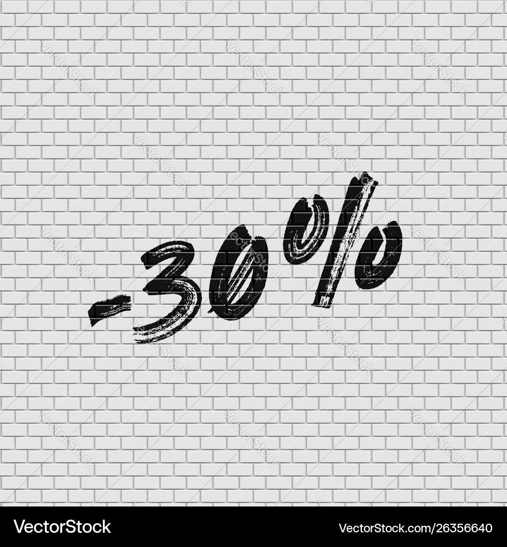 High detailed brick wall with percentage Vector Image