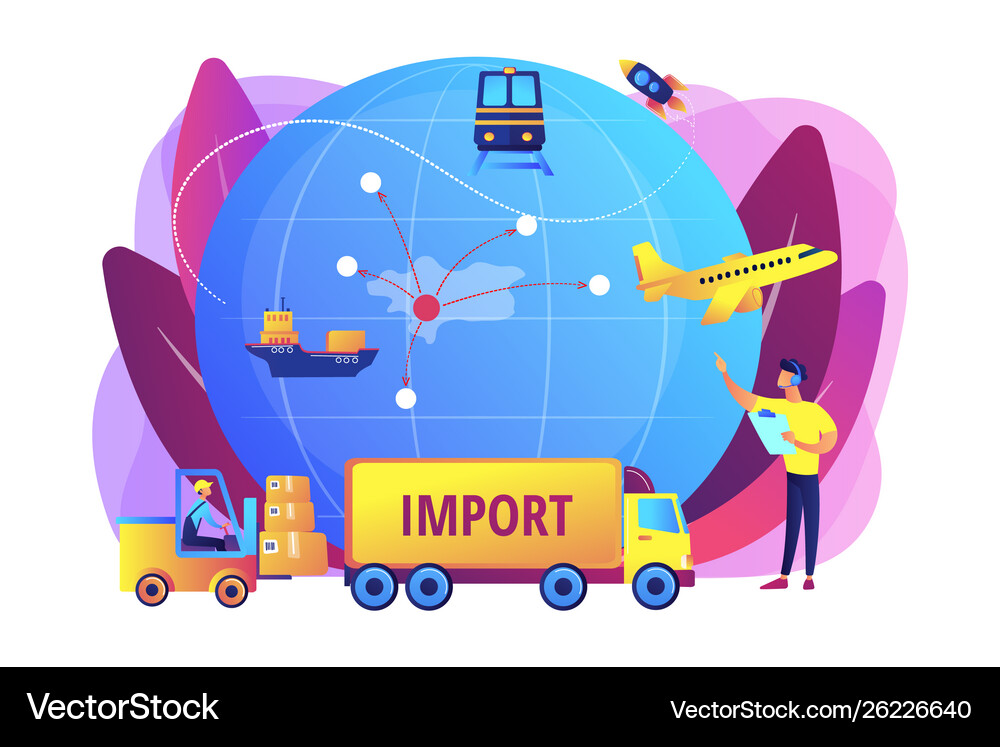 Import goods and services concept Royalty Free Vector Image