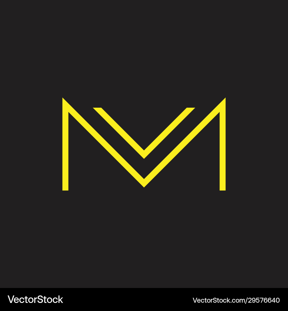 Letter vm simple geometric thin line logo Vector Image