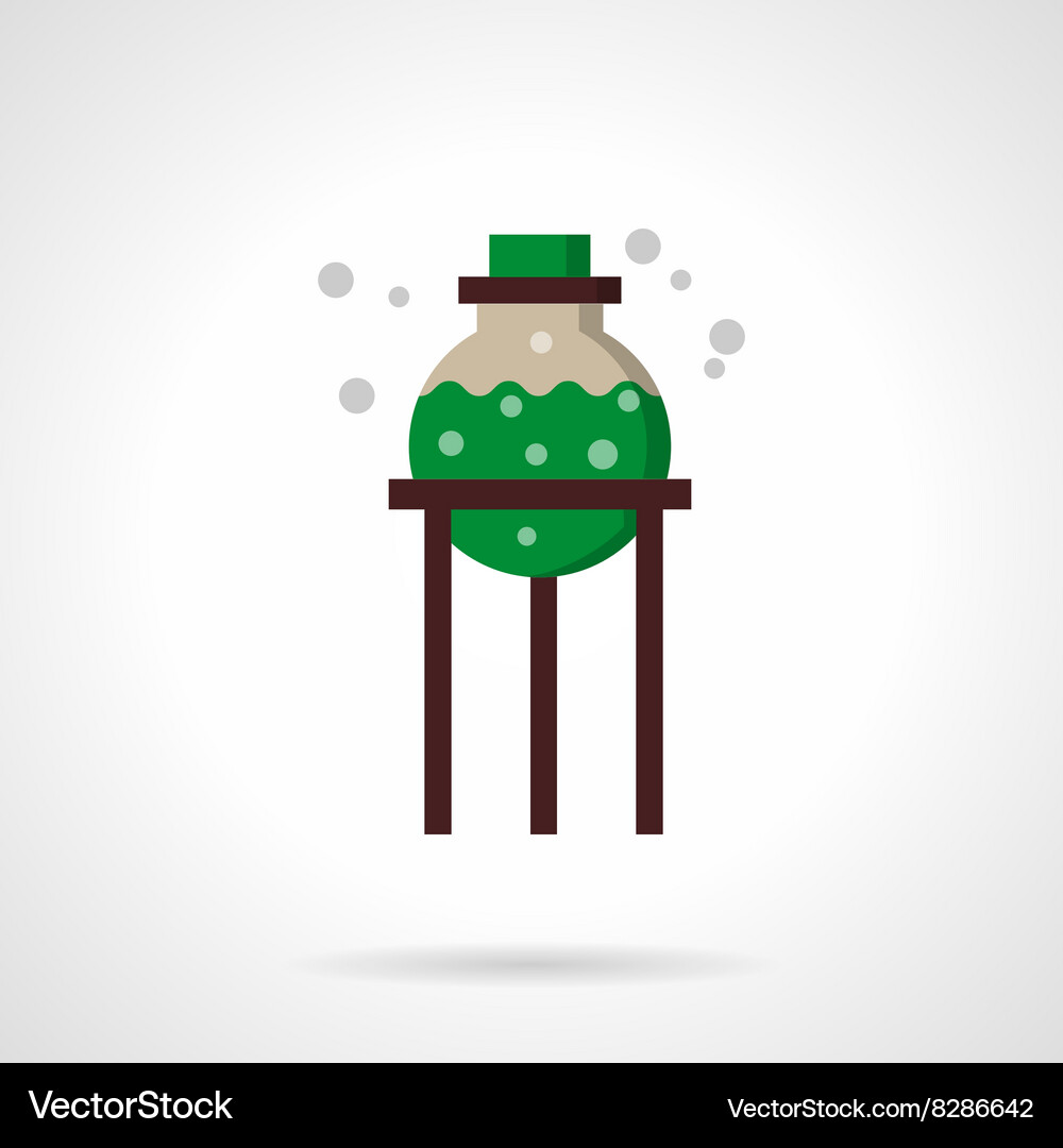 Green solution flat color design icon Royalty Free Vector