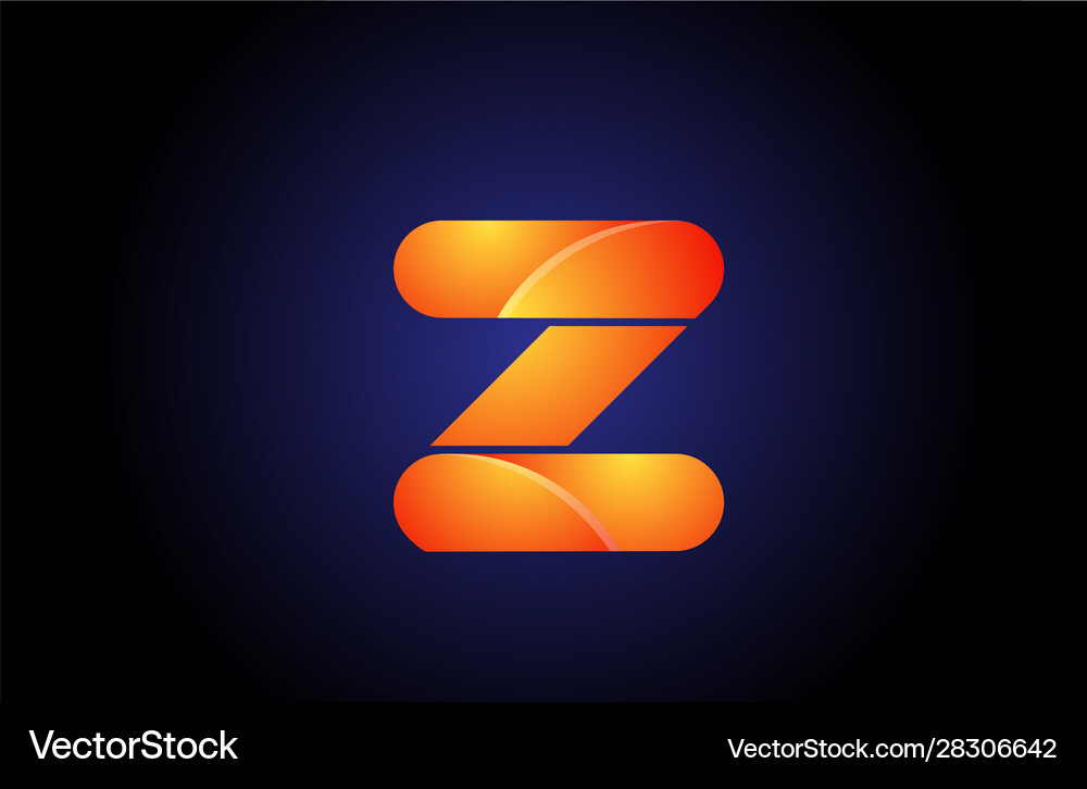 Orange blue gradient logo z alphabet letter Vector Image