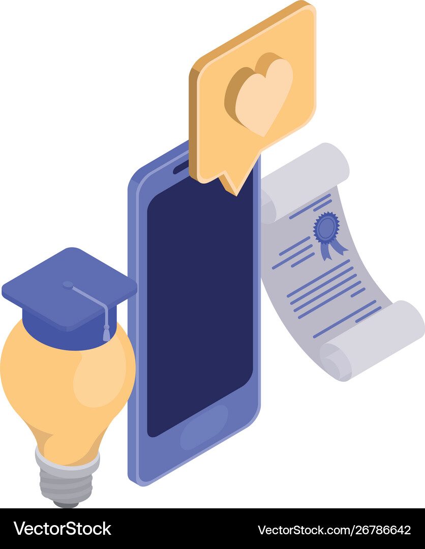 Smartphone screen with email notifications Vector Image