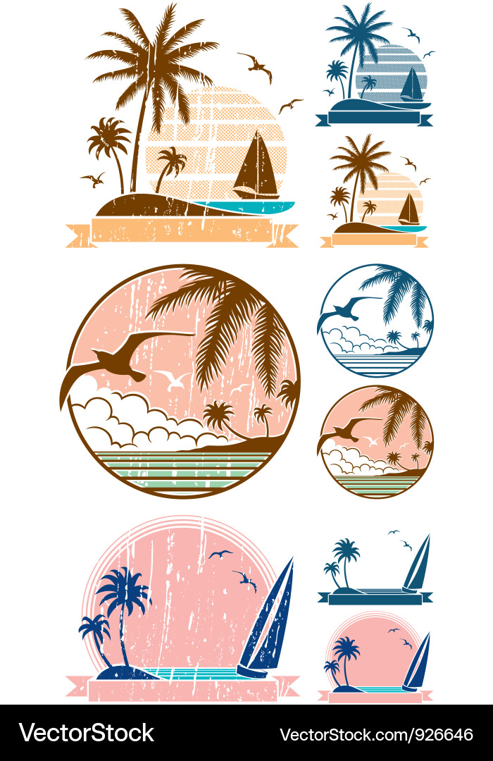 Beach Symbols Royalty Free Vector Image - VectorStock