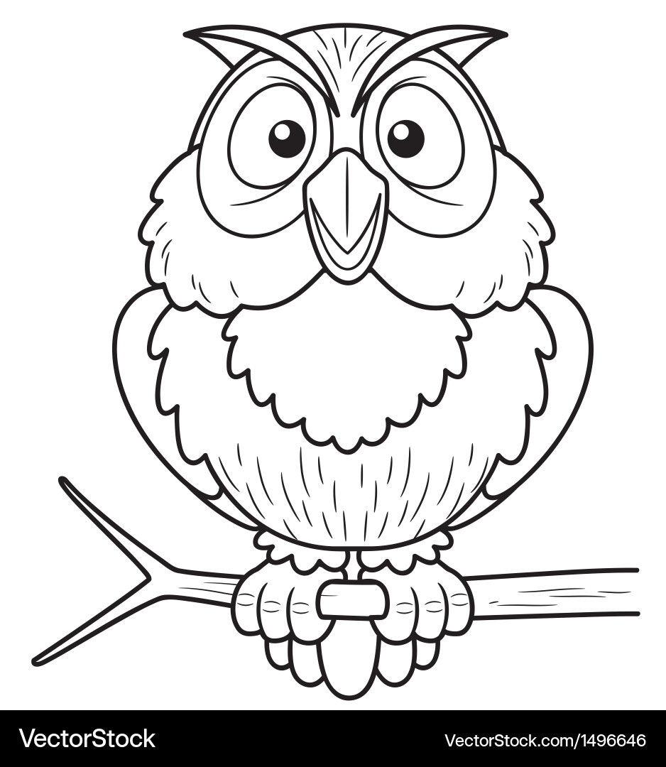 Owl outline Royalty Free Vector Image - VectorStock
