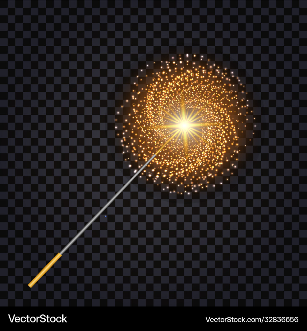 Magic wand isolated with spiral light effect Vector Image