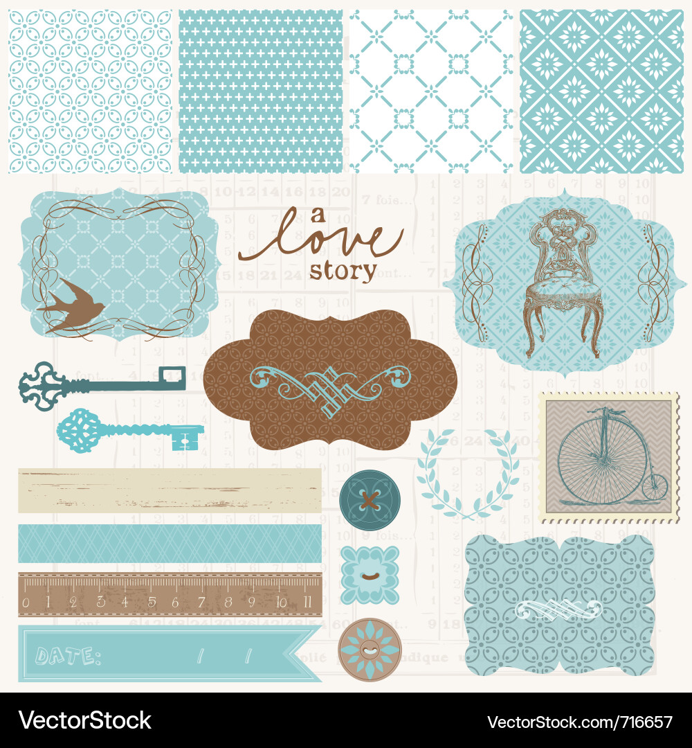 Vintage scrapbook elements Royalty Free Vector Image