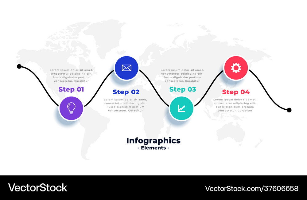 Timeline infograph with four steps Royalty Free Vector Image
