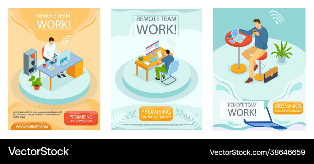 Remote working and networks professional business Vector Image