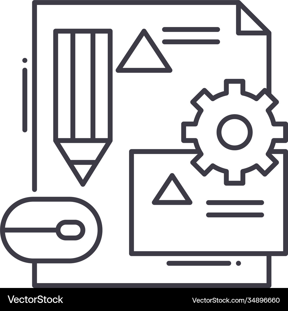 Job design icon linear isolated Royalty Free Vector Image