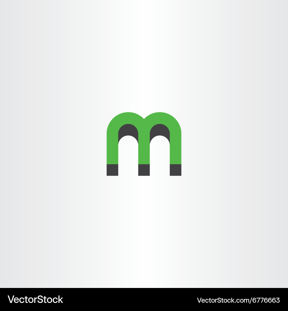 Green letter m logo 3d effect Royalty Free Vector Image