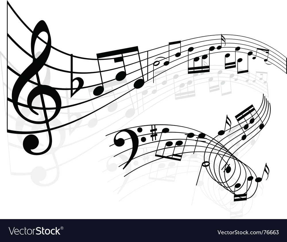 Music notes background Royalty Free Vector Image