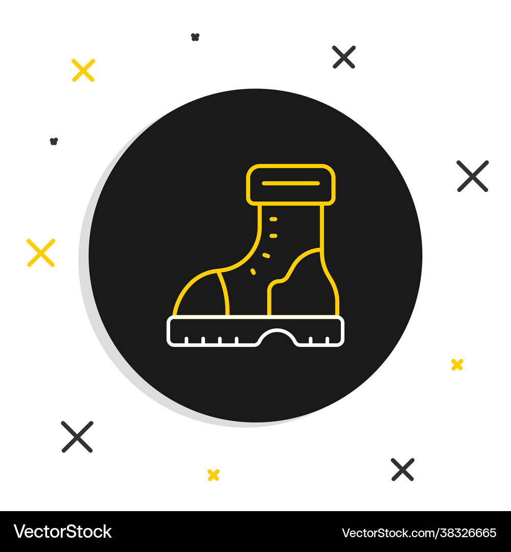 Line waterproof rubber boot icon isolated on white